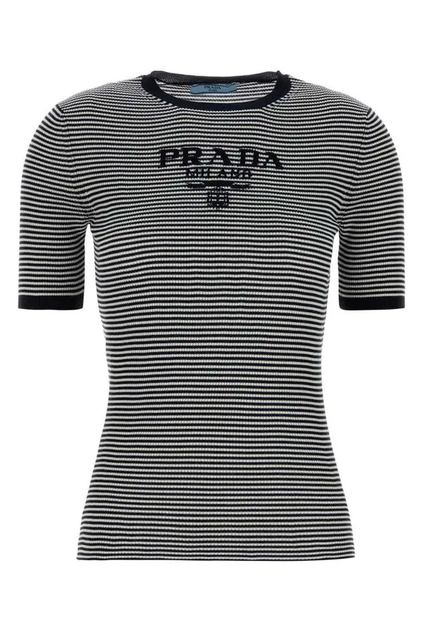 Prada Silk Crewneck Sweater - Stripped