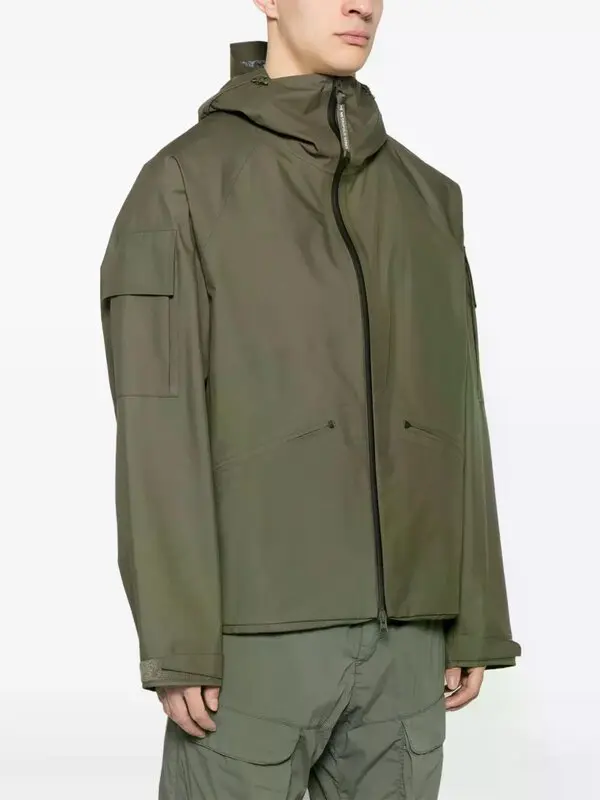 C.P. COMPANY Logo-patch Hooded Jacket - Green