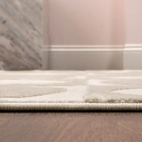 JONATHAN Y Helena Modern Geometric Circles In Squares High-low Area Rug - Beige/cream