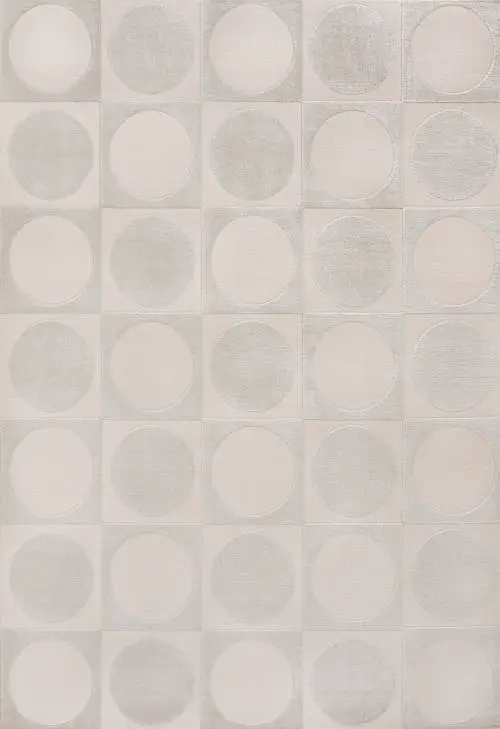 JONATHAN Y Helena Modern Geometric Circles In Squares High-low Area Rug - White/cream