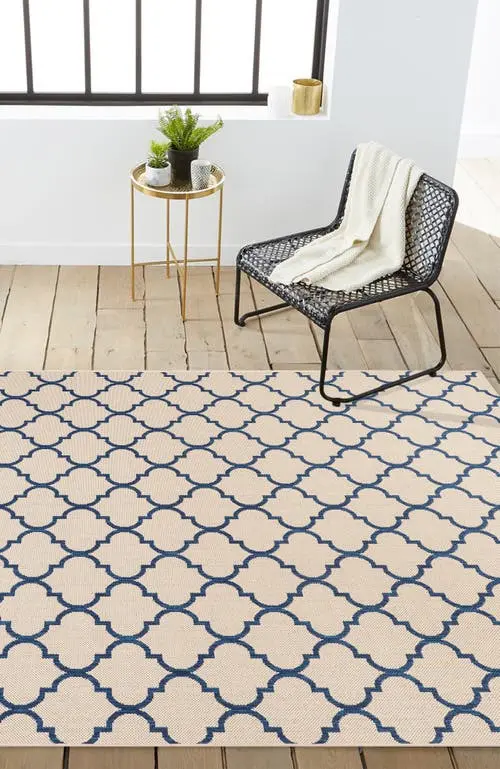 JONATHAN Y Galon Filigree Indoor/outdoor Area Rug - Beige/navy