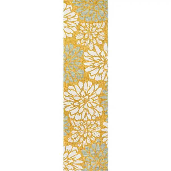 JONATHAN Y Zinnia Modern Floral Textured Weave Indoor/outdoor Area Rug - Yellow/cream