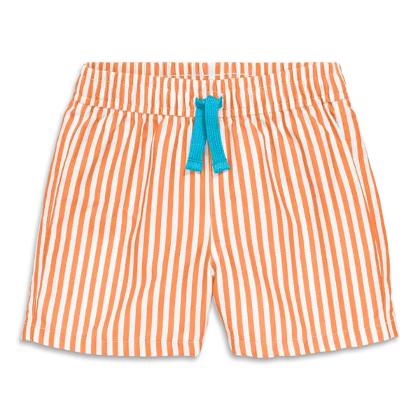 PRIMARY Stripe Swim Trunks - Cantaloupe White Stripe