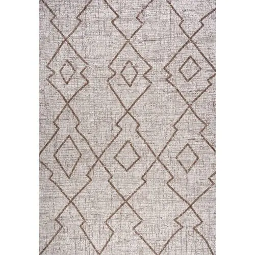 JONATHAN Y Carwa Diamond Trellis Indoor/outdoor Area Rug - Beige/brown