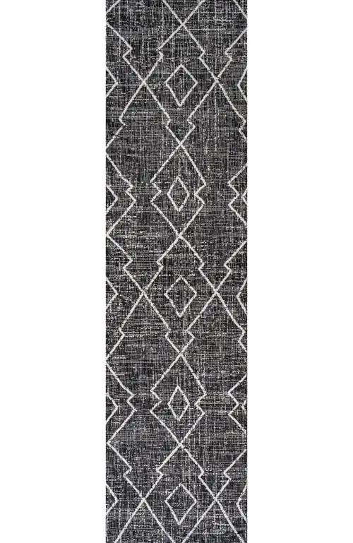 JONATHAN Y Carwa Diamond Trellis Indoor/outdoor Area Rug - Black/ivory