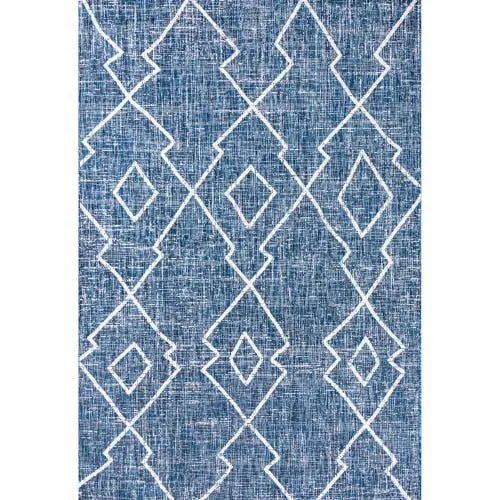 JONATHAN Y Carwa Diamond Trellis Indoor/outdoor Area Rug - Blue/ivory