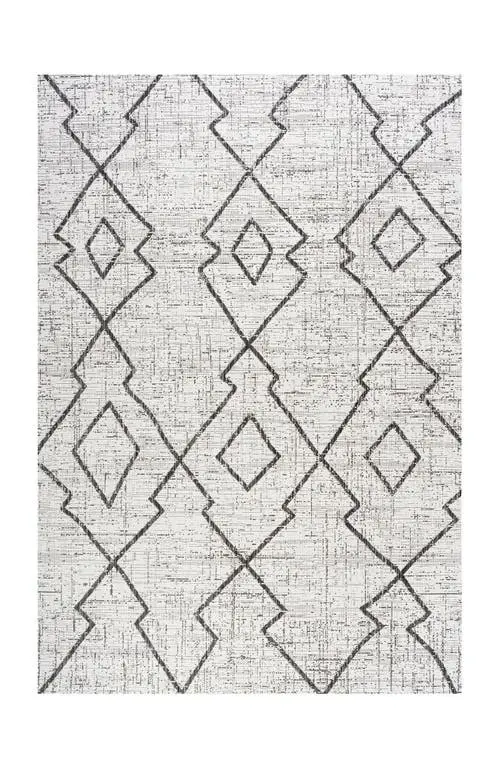 JONATHAN Y Carwa Diamond Trellis Indoor/outdoor Area Rug - Ivory/black
