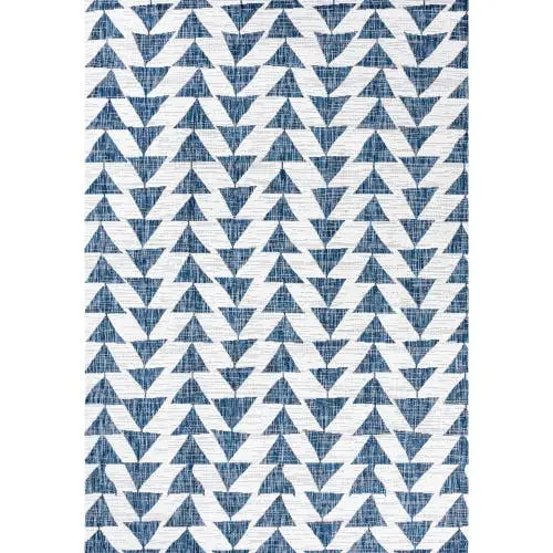 JONATHAN Y Andratx Modern Geometric Indoor/outdoor Area Rug - Blue/ivory