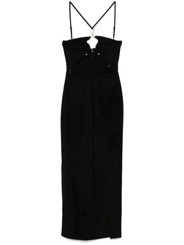 NISSA Hardware-detailed Midi Dress - Black