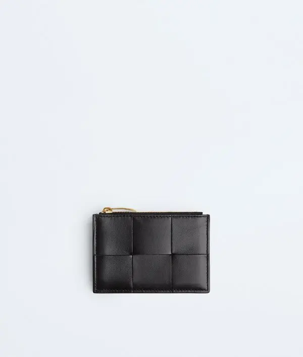 Bottega Veneta Cassette Zippered Card Case - Black