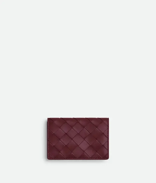 BOTTEGA  VENETA Intrecciato Business Card Case - Barolo