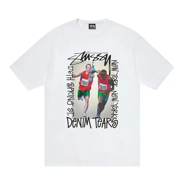 StÜssy X Denim Tears Relay Tee - White