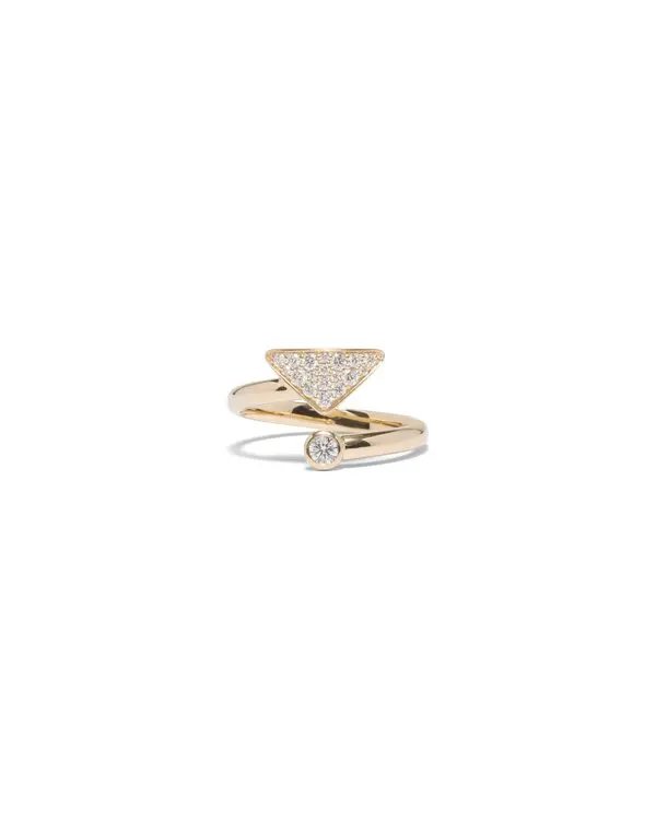 Prada Eternal Gold Contrarié Ring With Diamonds - Gold/silver