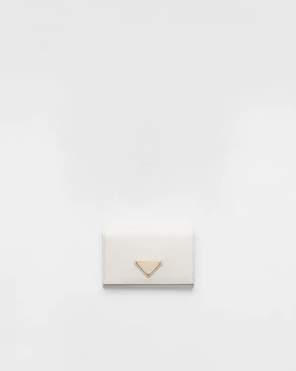 Prada Saffiano Leather Card Holder - White
