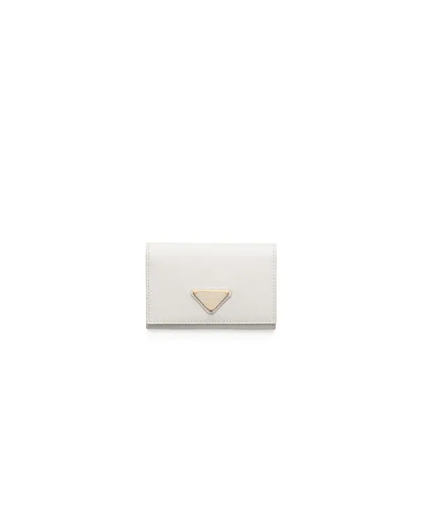 Prada Saffiano Leather Card Holder - White