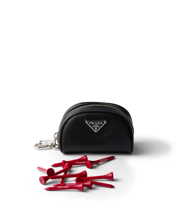 Prada Saffiano Leather Golf Tee Case - Black