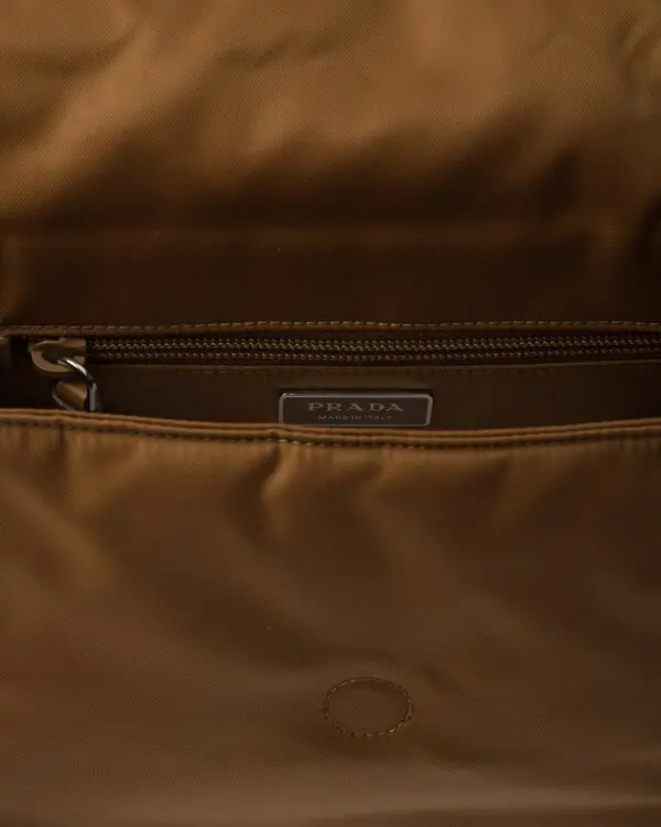 Prada Small Padded Re-nylon Shoulder Bag - Brown