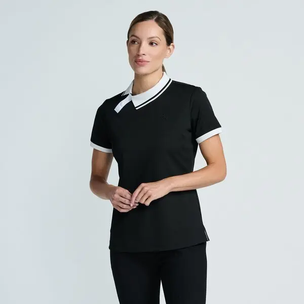 PXG Asymmetrical Snap Collar Polo - Black