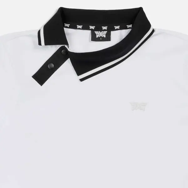 PXG Asymmetrical Snap Collar Polo - Black