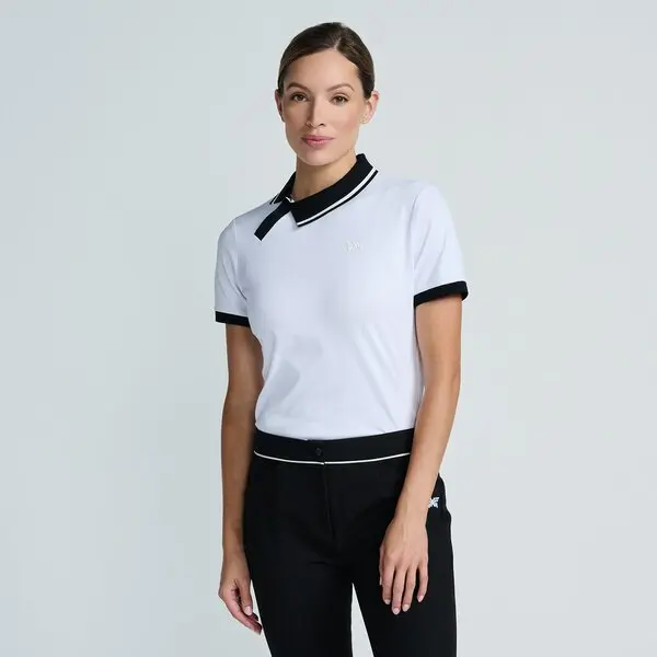 PXG Asymmetrical Snap Collar Polo - White