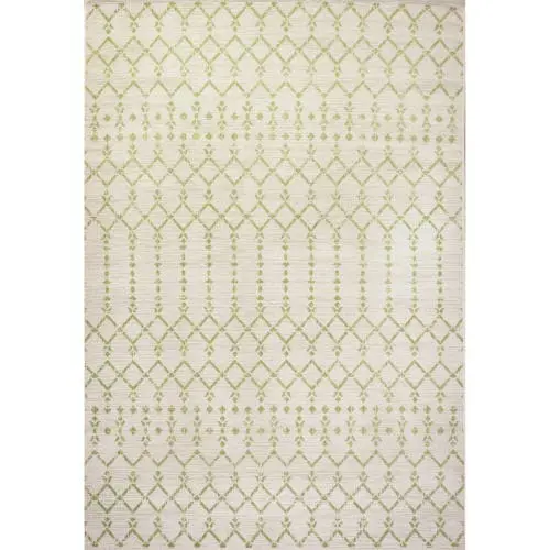 JONATHAN Y Ourika Moroccan Geometric Textured Weave Indoor/outdoor Area Rug - Cream/green