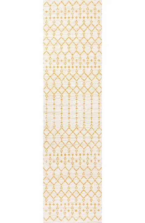 JONATHAN Y Ourika Moroccan Geometric Textured Weave Indoor/outdoor Area Rug - Cream/yellow
