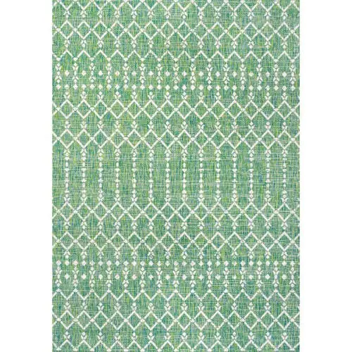 JONATHAN Y Ourika Moroccan Geometric Textured Weave Indoor/outdoor Area Rug - Green/cream