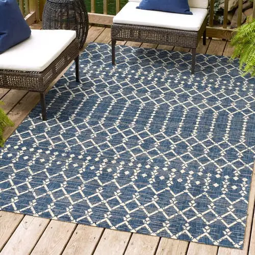 JONATHAN Y Ourika Moroccan Geometric Textured Weave Indoor/outdoor Area Rug