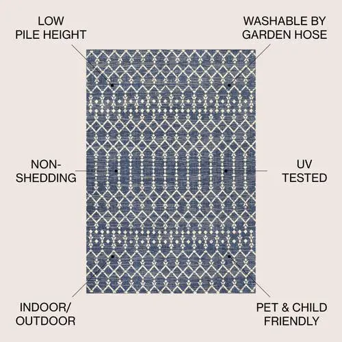JONATHAN Y Ourika Moroccan Geometric Textured Weave Indoor/outdoor Area Rug