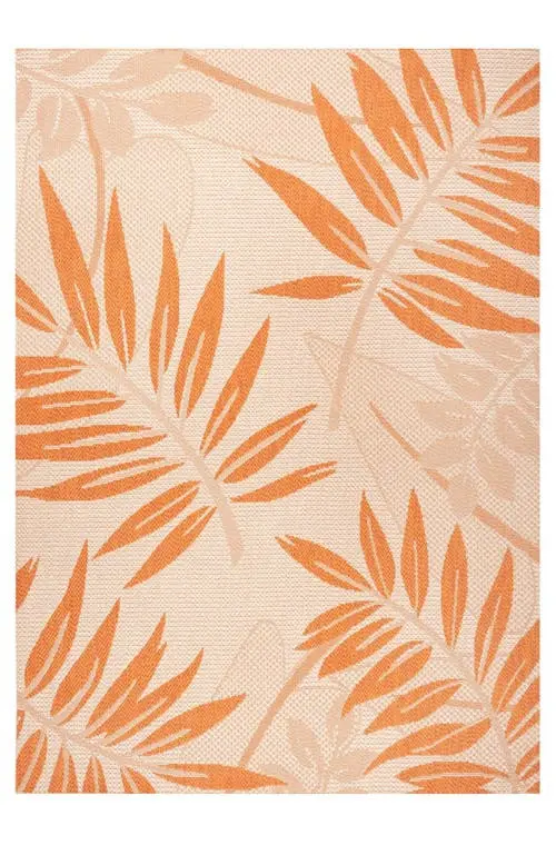 JONATHAN Y Havana Tropical Palm Leaf Indoor/outdoor Area Rug - Cream/orange