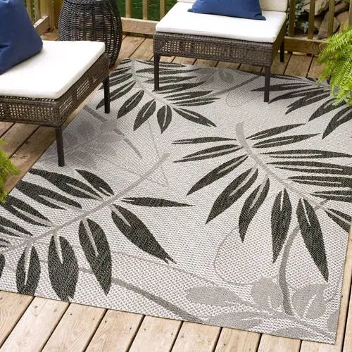 JONATHAN Y Havana Tropical Palm Leaf Indoor/outdoor Area Rug