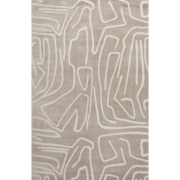 JONATHAN Y Alcina Modern Scandinavian Graphic Lines High-low Area Rug - Beige/cream