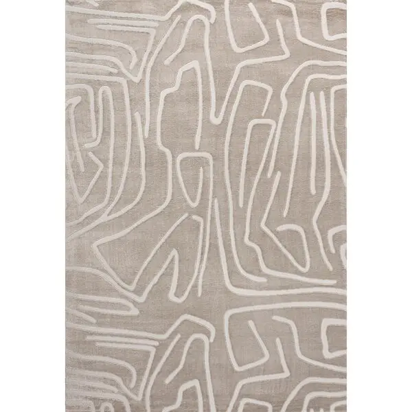 JONATHAN Y Alcina Modern Scandinavian Graphic Lines High-low Area Rug - Beige/cream