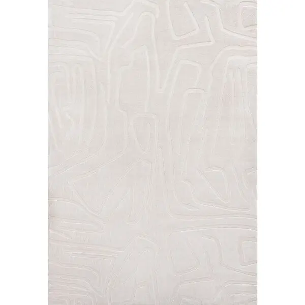 JONATHAN Y Alcina Modern Scandinavian Graphic Lines High-low Area Rug - White/cream