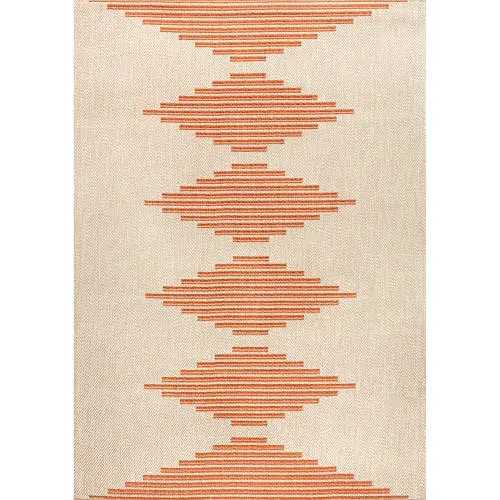 JONATHAN Y Vinales Diamond Stripe Indoor/outdoor Area Rug - Beige/orange