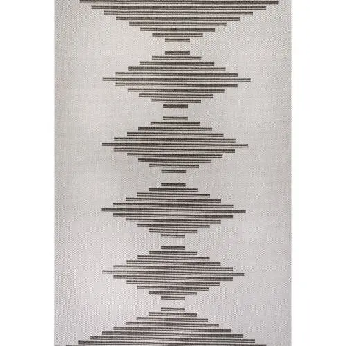 JONATHAN Y Vinales Diamond Stripe Indoor/outdoor Area Rug - Light Gray/black