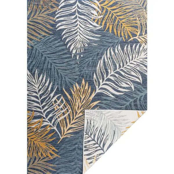 JONATHAN Y Calypso Coastal Casual Palm Frond Reversible Machine-washable Indoor/outdoor Area Rug - Cream/navy