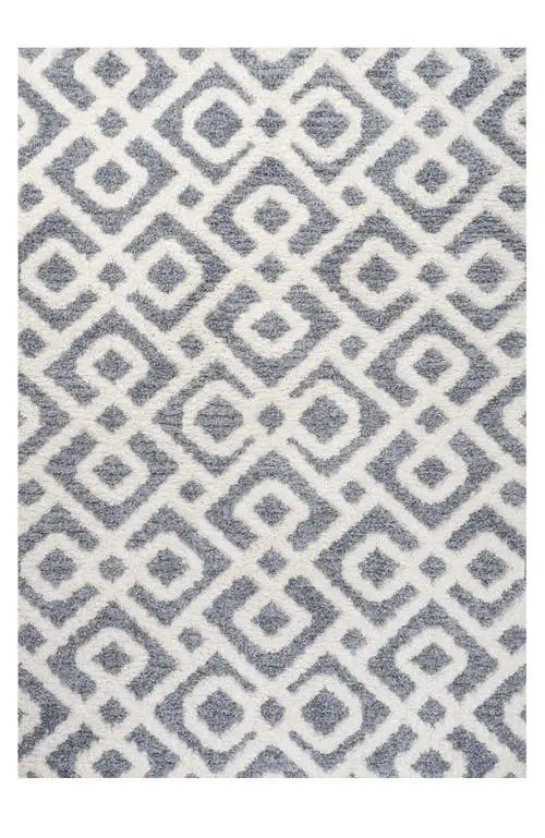 JONATHAN Y Astrid Retro Trellis High-low Area Rug - Cream/gray