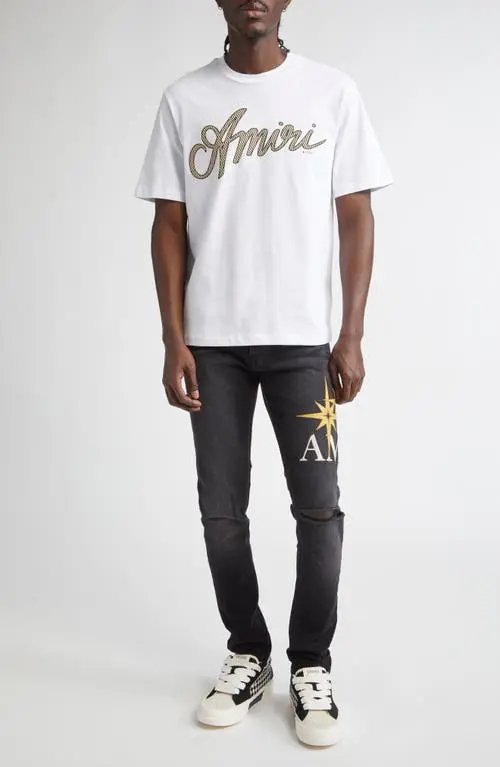 Amiri Script Logo Graphic T-shirt
