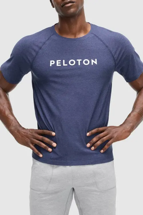 PELOTON Classic Fit Short Sleeve Top - Navy Blue
