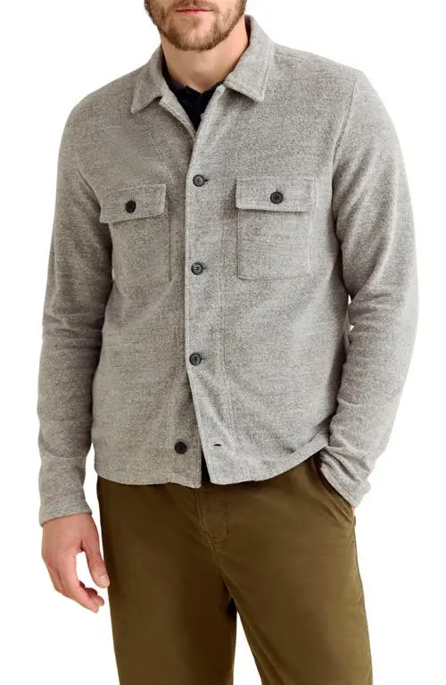 Billy Reid Numajiri Terry Cloth Shirt Jacket - Medium Grey Heather