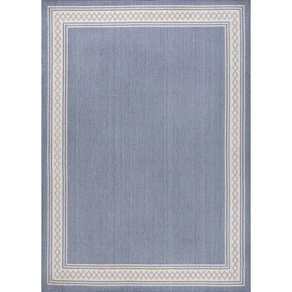 JONATHAN Y Lucia Classic Diamond Border Indoor/outdoor Area Rug - Blue/cream