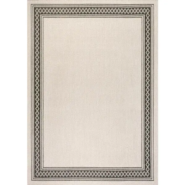 JONATHAN Y Lucia Classic Diamond Border Indoor/outdoor Area Rug - Cream/black