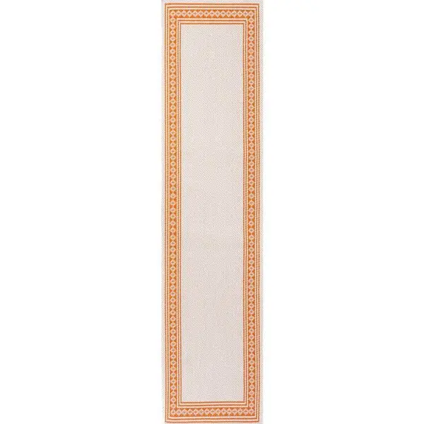 JONATHAN Y Lucia Classic Diamond Border Indoor/outdoor Area Rug - Cream/orange
