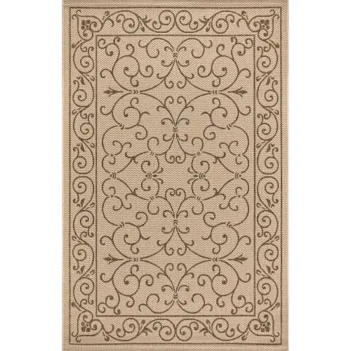 JONATHAN Y Charleston Vintage Filigree Textured Weave Indoor/outdoor Area Rug - Beige/brown