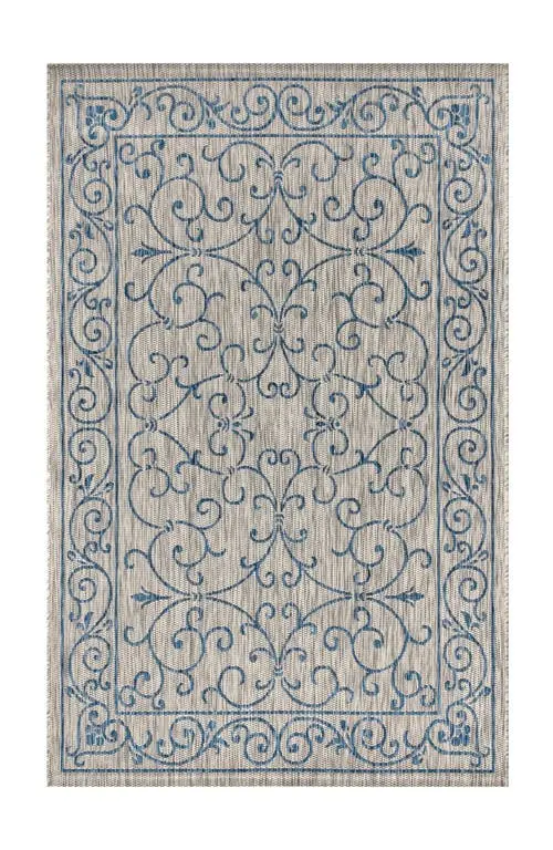 JONATHAN Y Charleston Vintage Filigree Textured Weave Indoor/outdoor Area Rug - Gray/navy