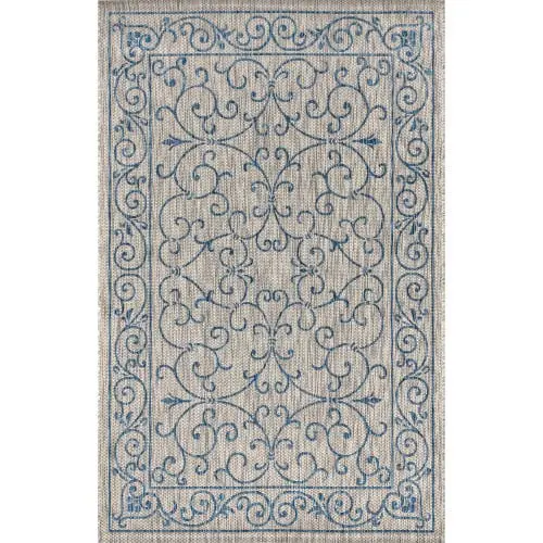 JONATHAN Y Charleston Vintage Filigree Textured Weave Indoor/outdoor Area Rug - Gray/navy