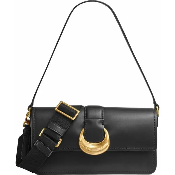 Donna Karan New York Valley Stream Convertible Shoulder Bag - Black/gold