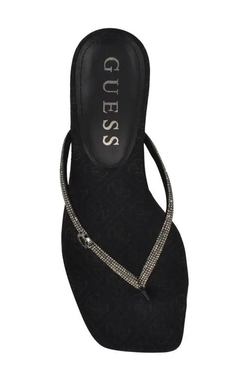 Guess Crystal Embellished Sandals - Black