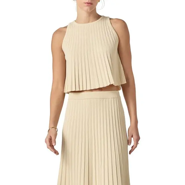 English Factory Pleated Rib Tank - Ivory